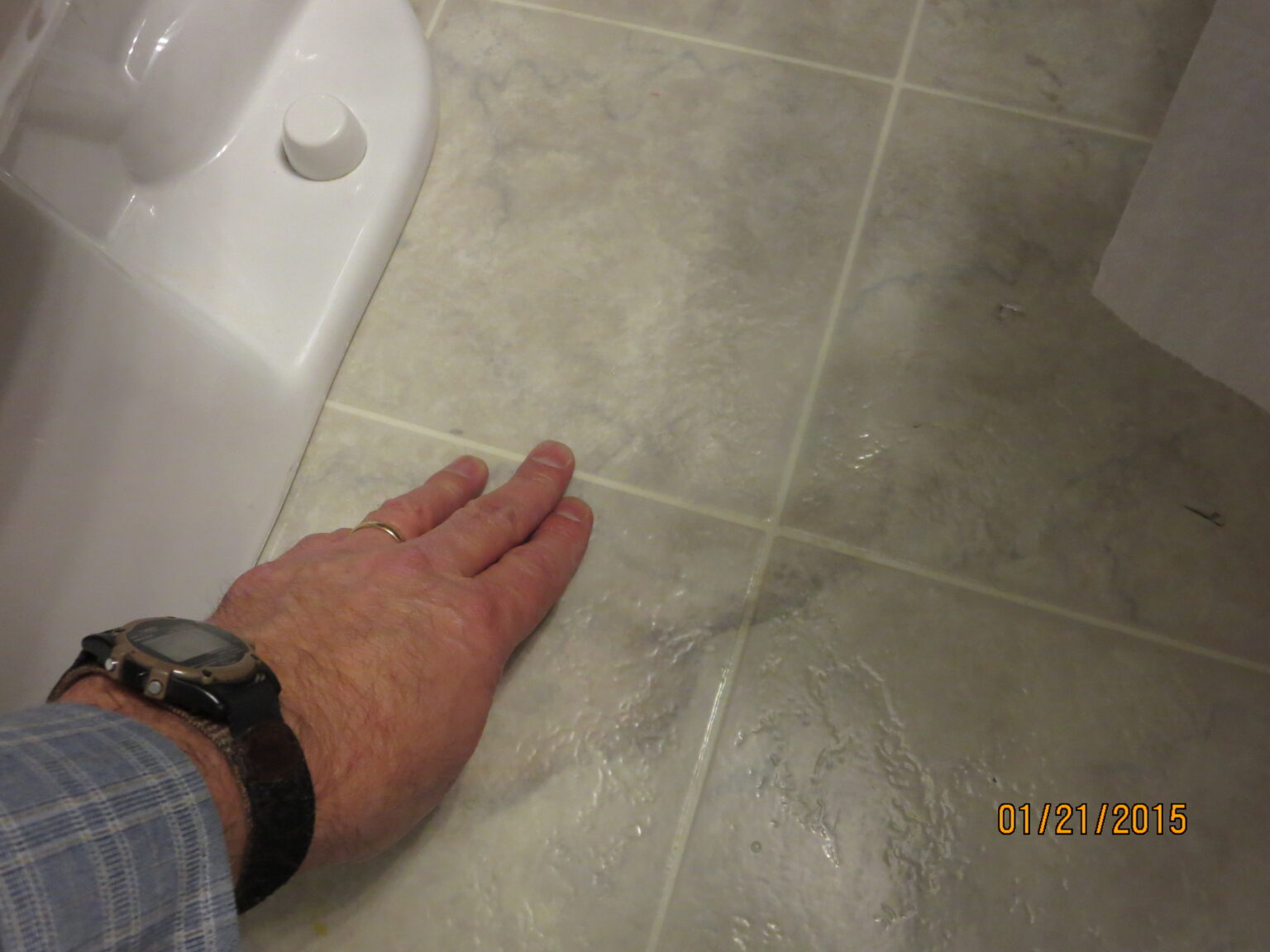 Vinyl Floor Stains Around a Toilet